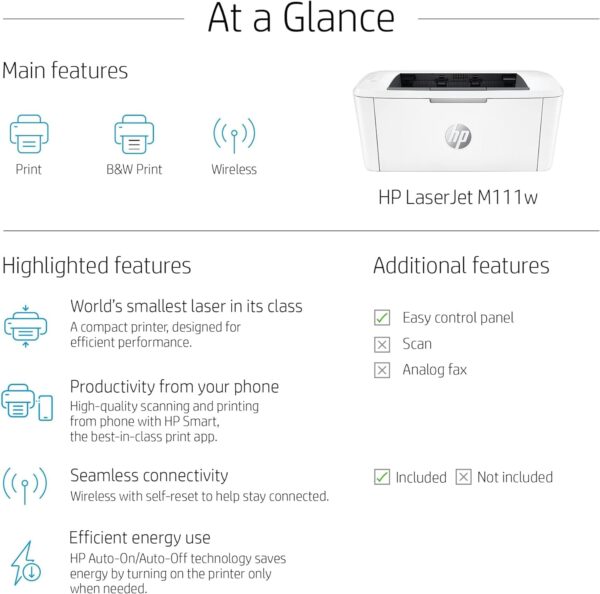 HP LaserJet M111w Wireless Printer – Compact, Fast,